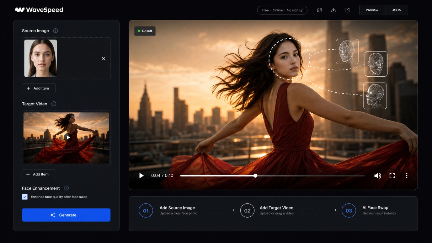 AI Video Face Swap – Swap Faces in Any Video Free | WaveSpeedAI